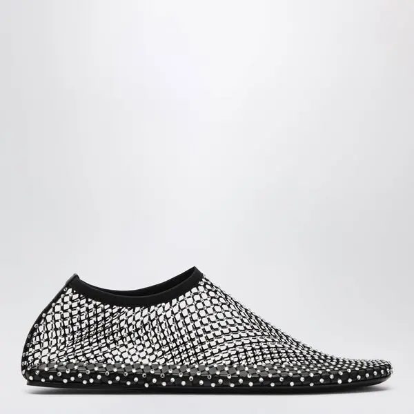 Christopher Esber Minette Slip-on Mesh Ballet Flats With Crystals - Black