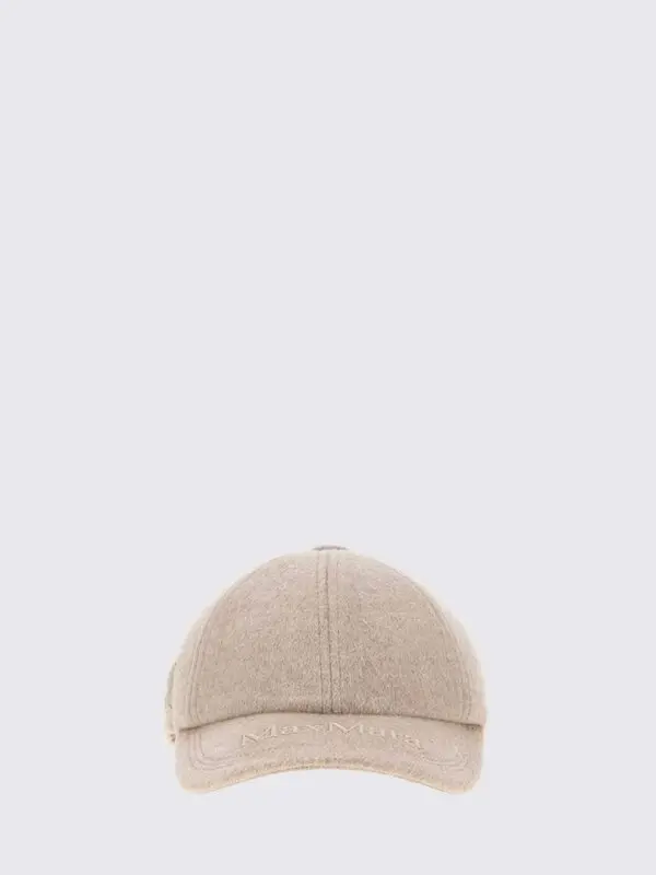 Max Mara Tonal Embroidered-logo Cashmere Baseball Cap With Rigid Visor - Gray