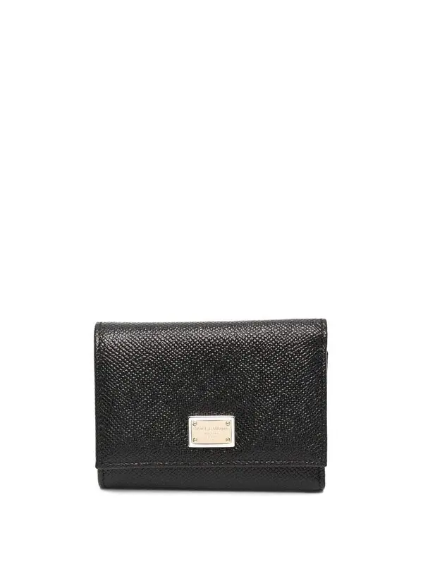 Dolce & Gabbana Dauphine Calfskin Wallet With Branded Tag - Black