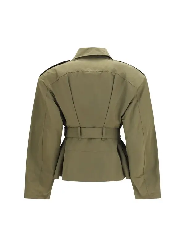 Alexander McQueen Cropped Belted High-neck Jacket