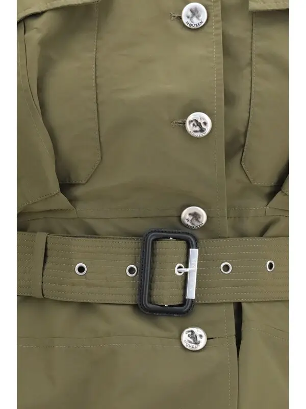 Alexander McQueen Cropped Belted High-neck Jacket