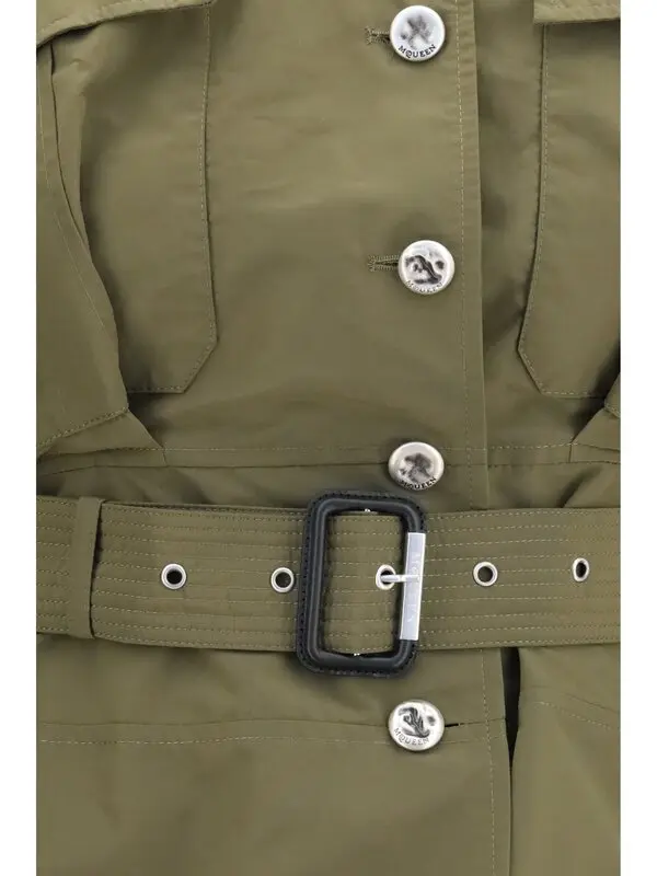 Alexander McQueen Cropped Belted Jacket - Green
