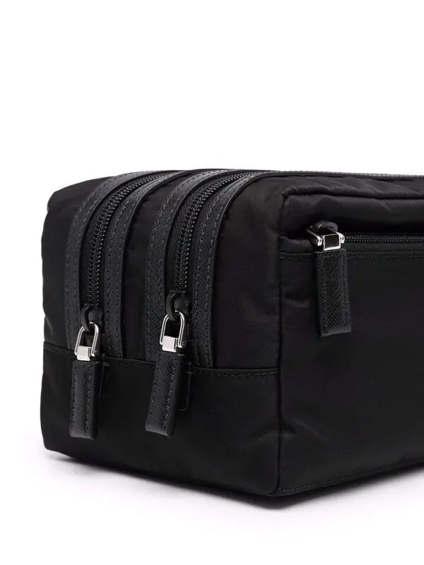 Prada Re-nylon And Saffiano Leather Travel Pouch