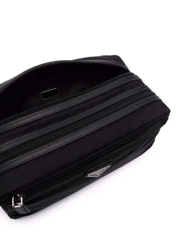 Prada Re-nylon And Saffiano Leather Travel Pouch