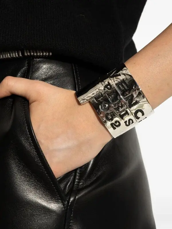 Givenchy Tape Textured Metal Cuff Bracelet