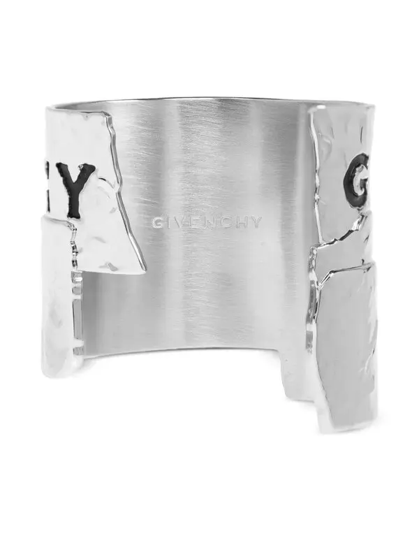 Givenchy Tape Textured Metal Cuff Bracelet
