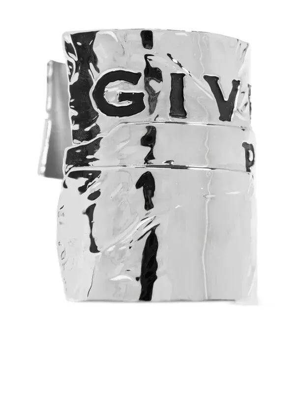Givenchy Tape Textured Metal Cuff Bracelet