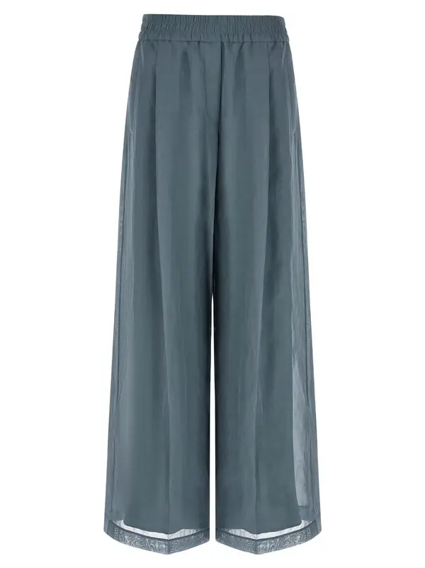 Brunello Cucinelli Loose Track Cotton Organza Pants
