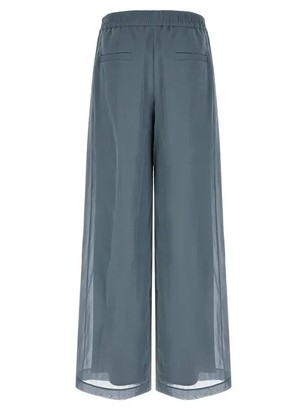 Brunello Cucinelli Loose Track Cotton Organza Pants