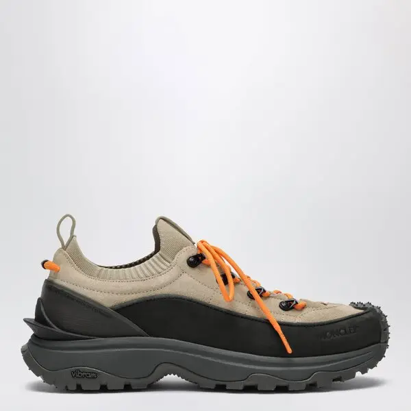 Moncler Trailgrip Lite3 Sneakers In Beige Suede And Nubuck - Cream