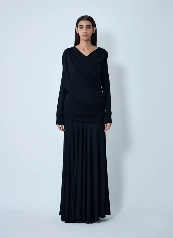 GANNI Ruched Maxi Dress