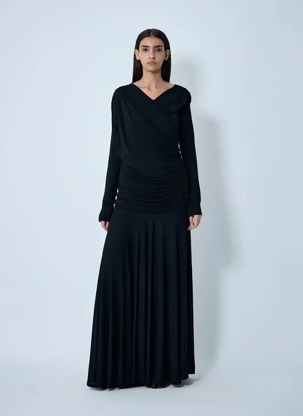 GANNI Ruched Maxi Dress