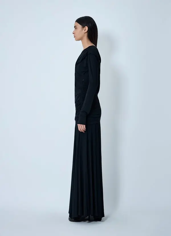 GANNI Ruched Maxi Dress