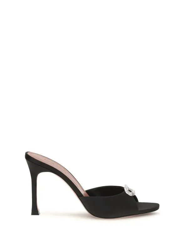 Amina Muaddi Camelia Mule Sandals - Black