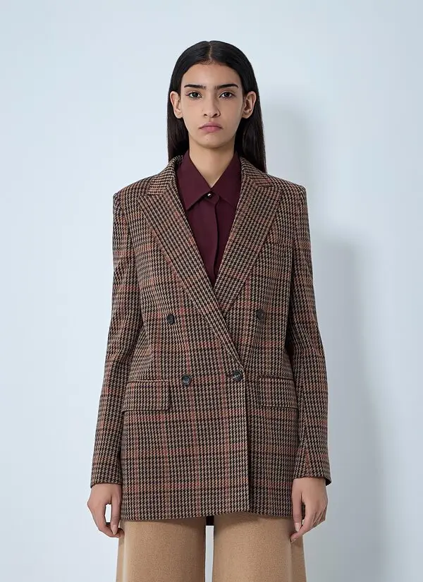 Max Mara Check Double-breasted Blazer