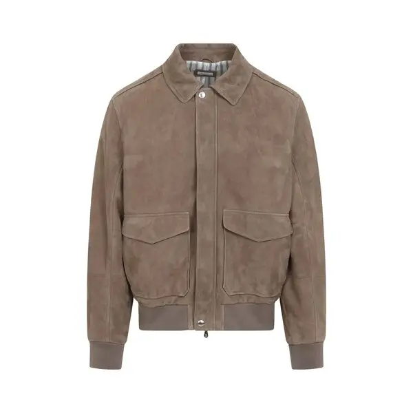 Brunello Cucinelli Leather Bomber Jacket - Multicolor