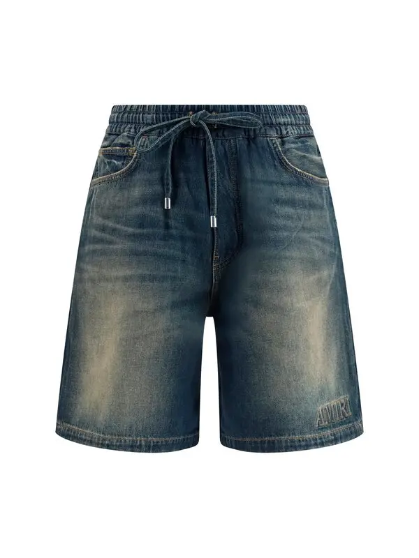 Amiri Drawstring Denim Shorts