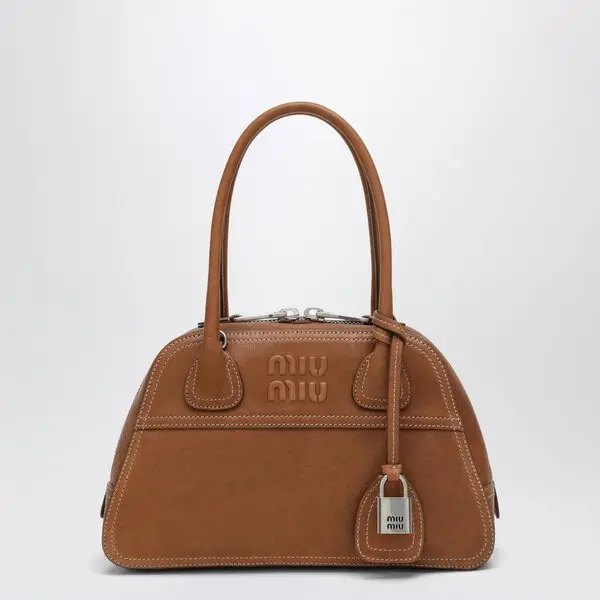 Miu Miu Caramel Vivant Small Nappa Leather Bag - Brown