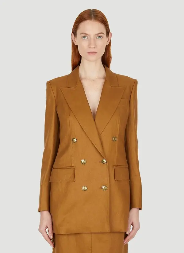 Max Mara Verace Double Breasted Blazer - Brown