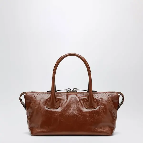 Miu Miu Glossy Rosewood Leather Top-handle Bag