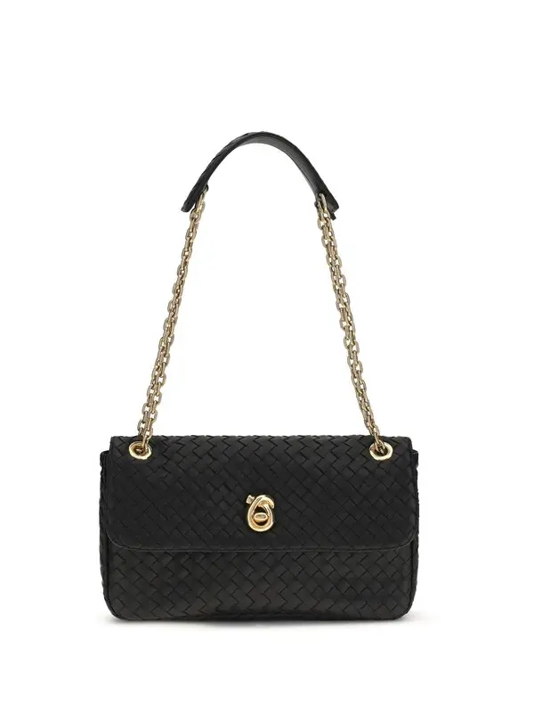 Bottega Veneta Intrecciato Shoulder Bag - Black