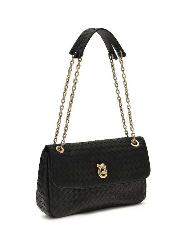 Bottega Veneta Intrecciato Shoulder Bag - Black