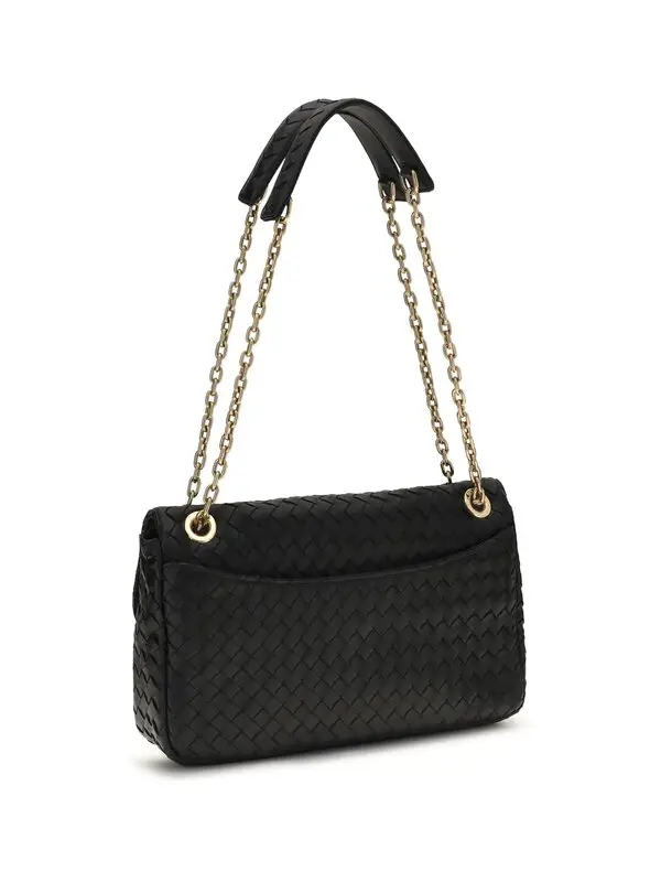 Bottega Veneta Intrecciato Shoulder Bag - Black