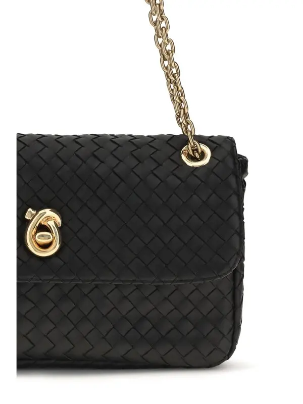 Bottega Veneta Intrecciato Shoulder Bag - Black
