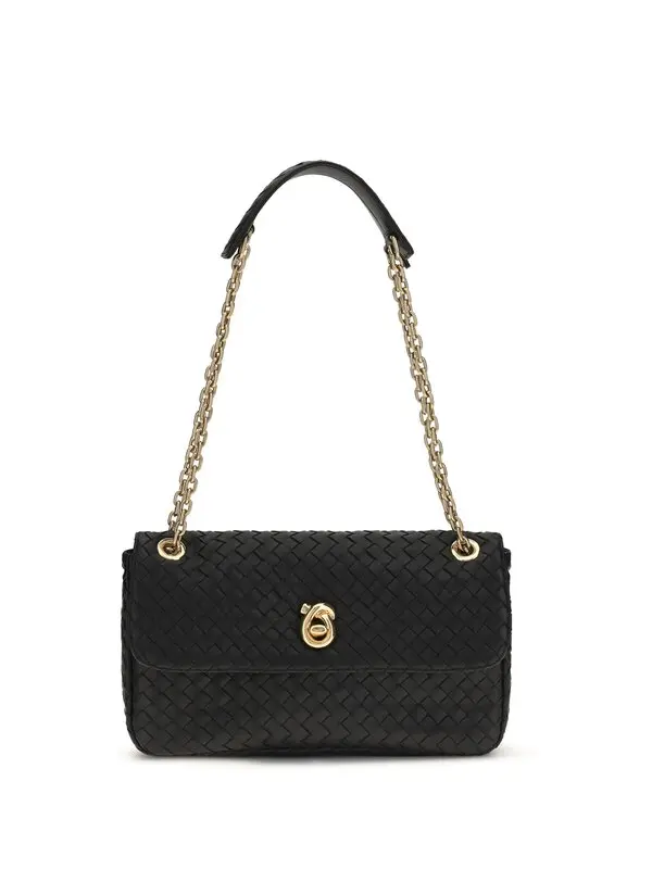 Bottega Veneta Intrecciato Shoulder Bag - Black