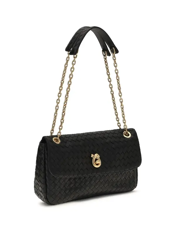 Bottega Veneta Intrecciato Shoulder Bag - Black