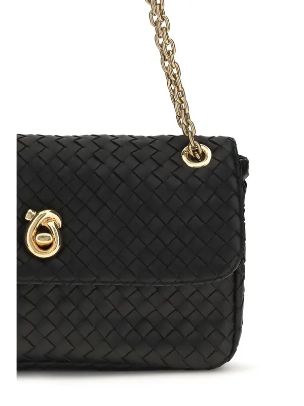 Bottega Veneta Intrecciato Shoulder Bag - Black