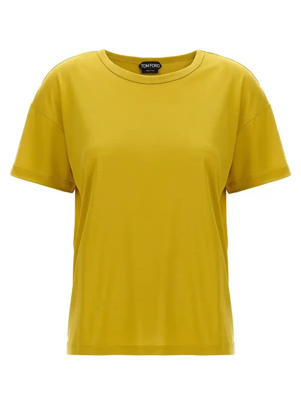 TOM FORD Silk Crew Neck T-shirt - Yellow