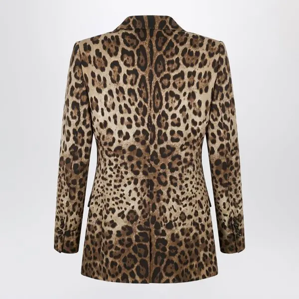 Dolce & Gabbana Leopard-print Wool Jacket - Brown
