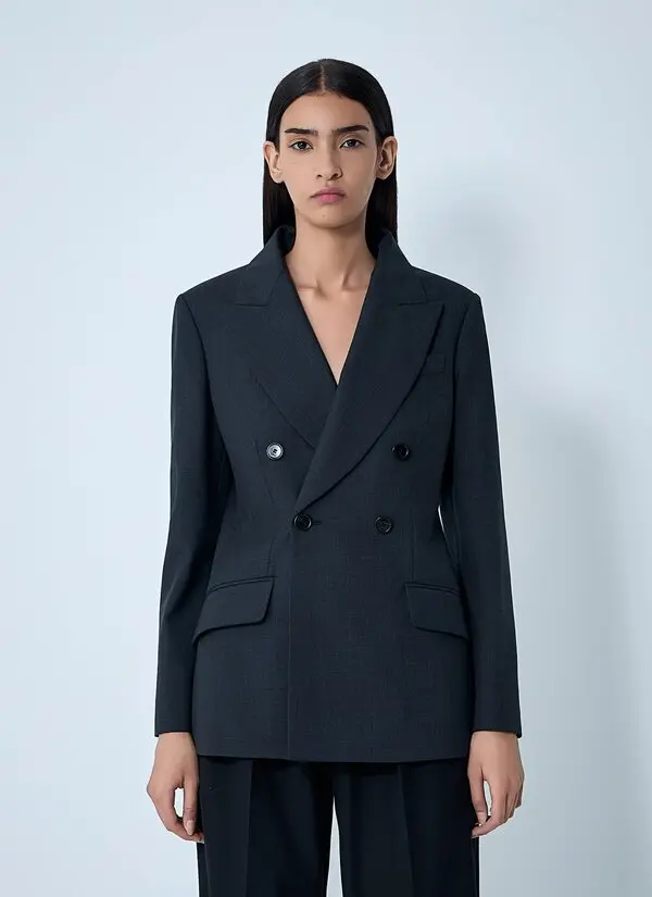 Gucci Double-breasted Wool Blazer - Black
