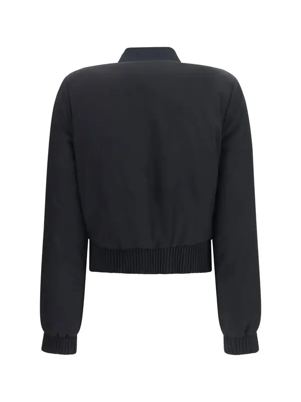Alexander McQueen Buttoned Bomber Jacket With Visible Stitching