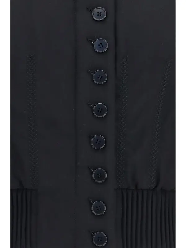 Alexander McQueen Buttoned Bomber Jacket With Visible Stitching