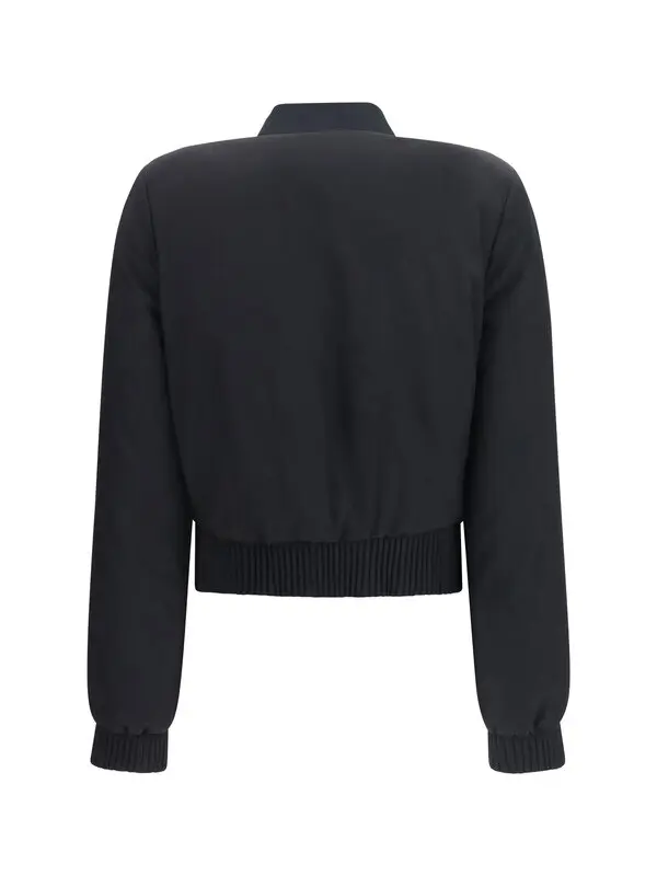 Alexander McQueen Visible Stitching Buttoned Bomber Jacket