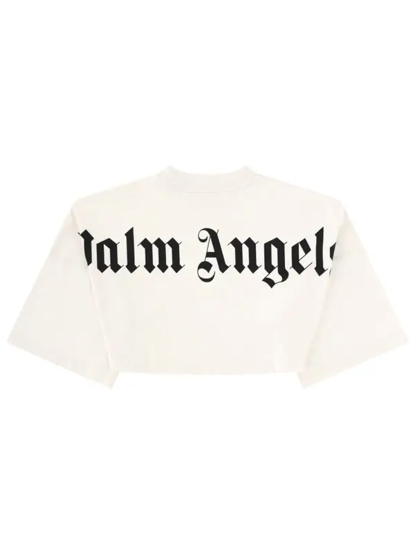 Palm Angels Cropped Logo T-shirt - White