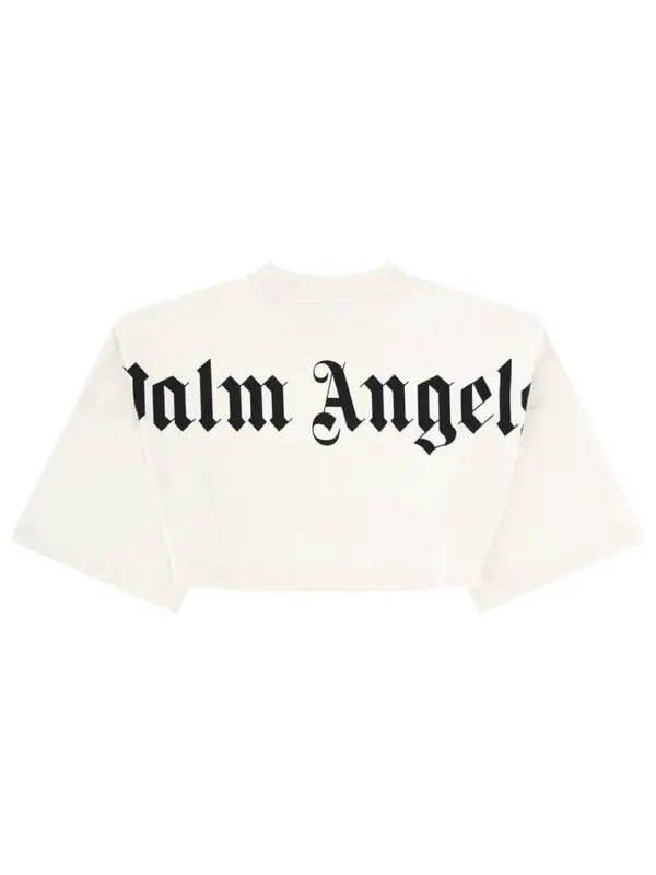 Palm Angels Cropped Logo T-shirt - White
