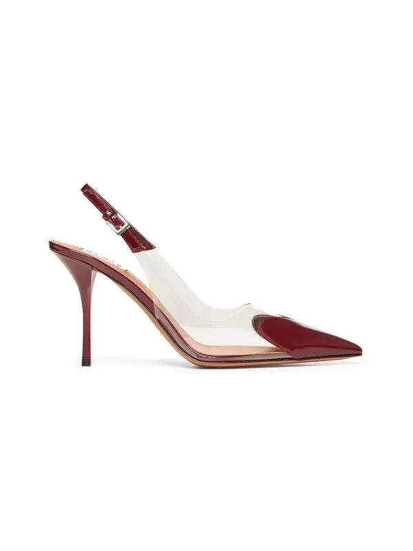 Alaïa Burgundy Le Coeur Slingback Pumps - Multicolor