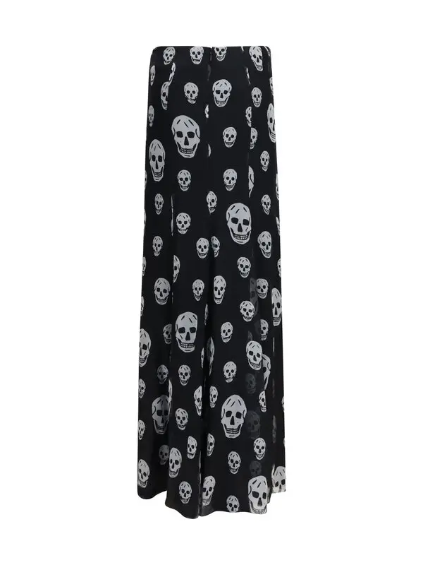 Alexander McQueen Draped Long Skull Skirt