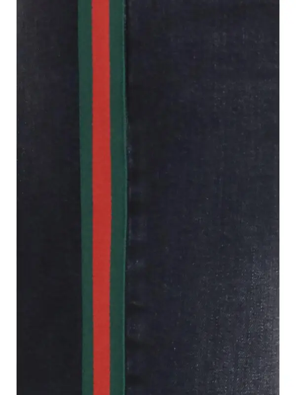 Gucci Stretch Cotton Jeans With Web Stripe