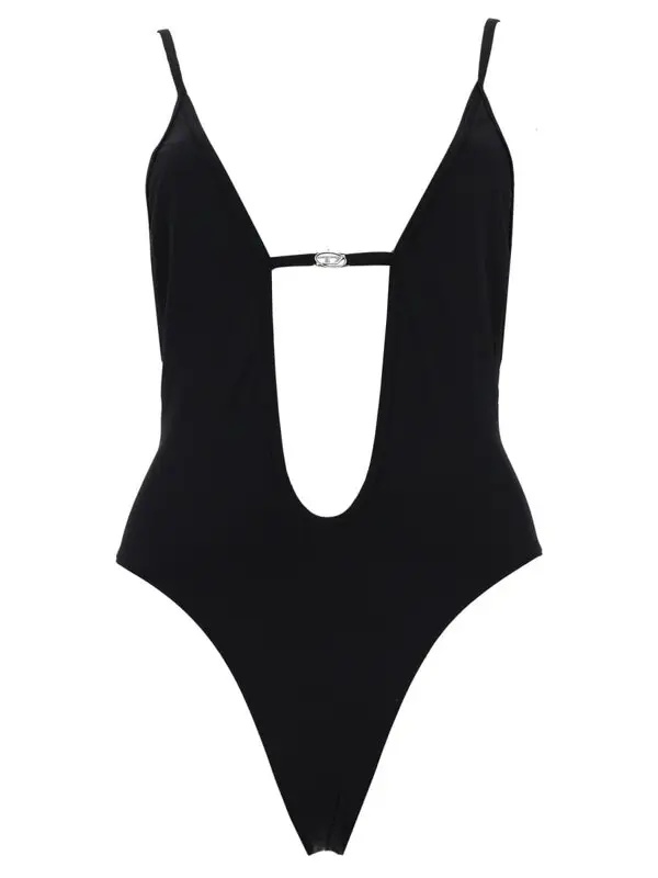 DIESEL® Deep Plunge One Piece Swimsuit - Black