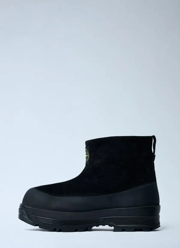 Stone Island Suede Logo Patch Boots