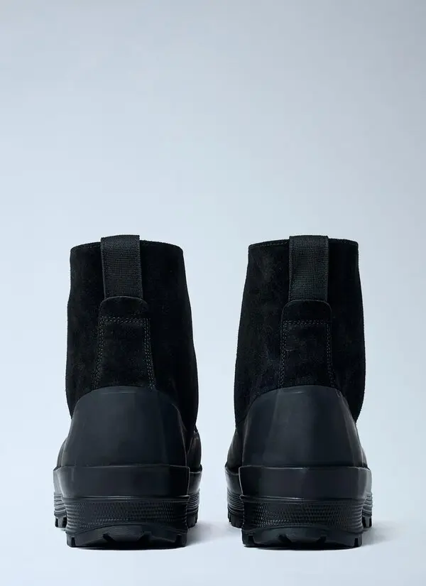 Stone Island Suede Logo Patch Boots