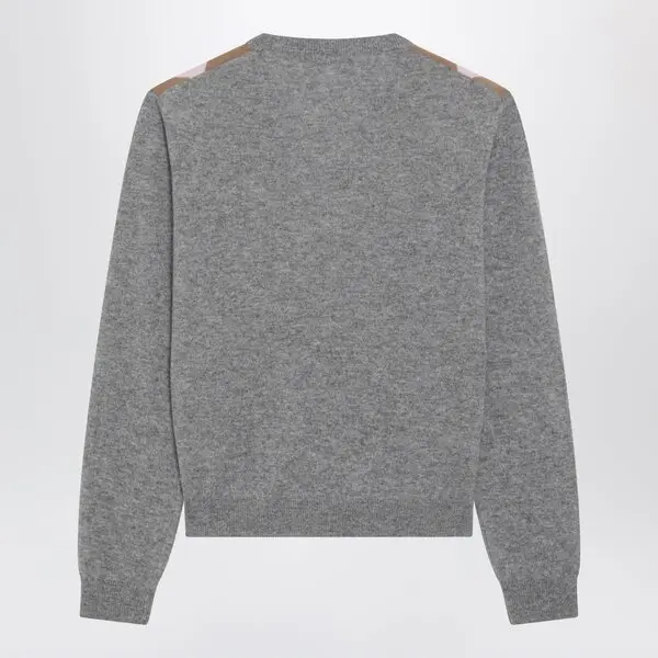 Prada Grey Cashmere Argyle Sweater