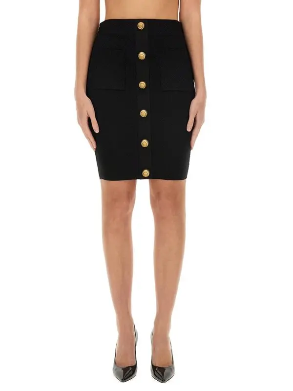 Balmain Vichy Knit Skirt