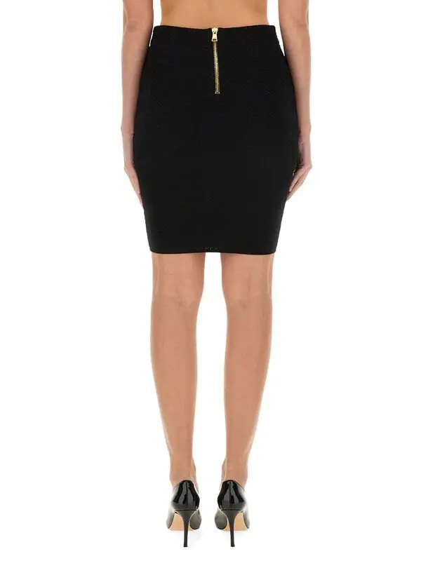 Balmain Vichy Knit Skirt