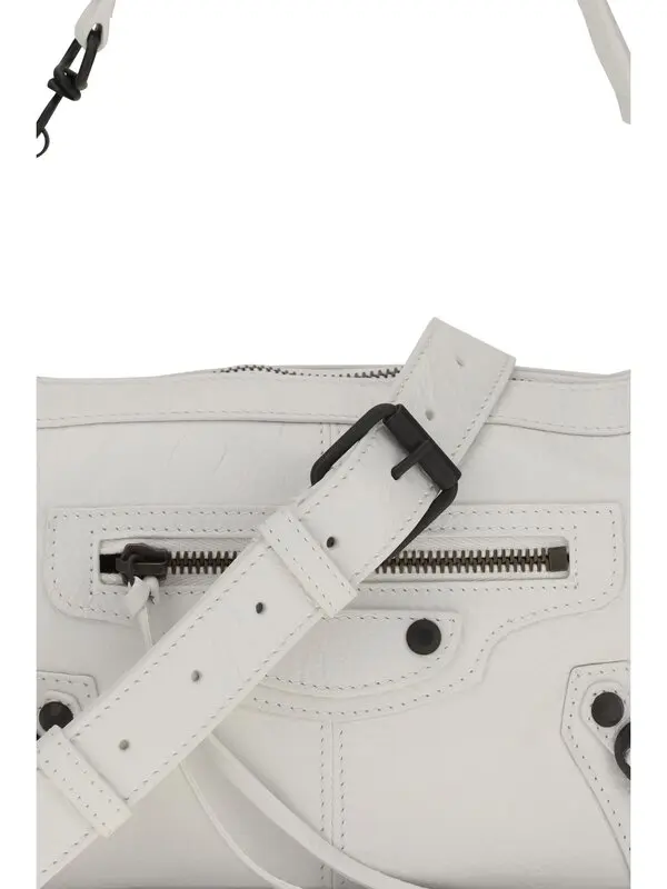 Balenciaga Le City Moto Mini Handbag - White
