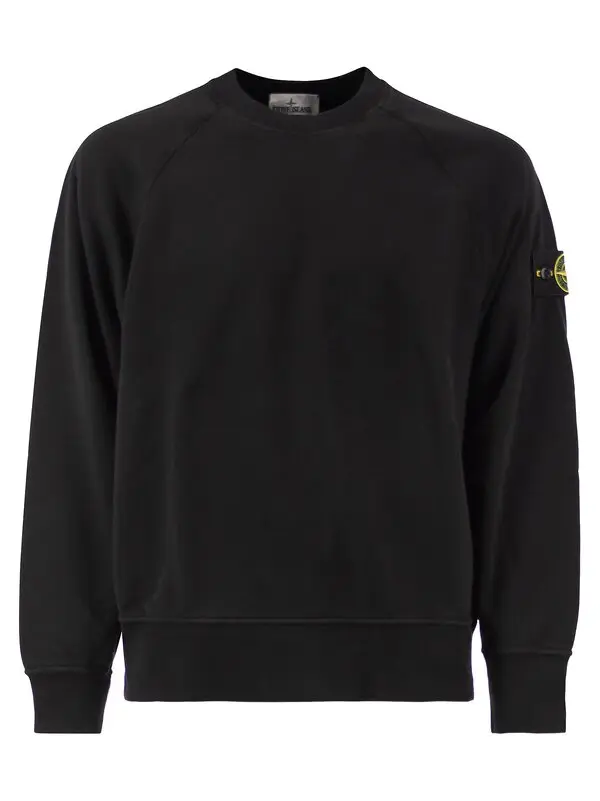 Stone Island Cotton Crew Neck Sweatshirt With Compass Badge